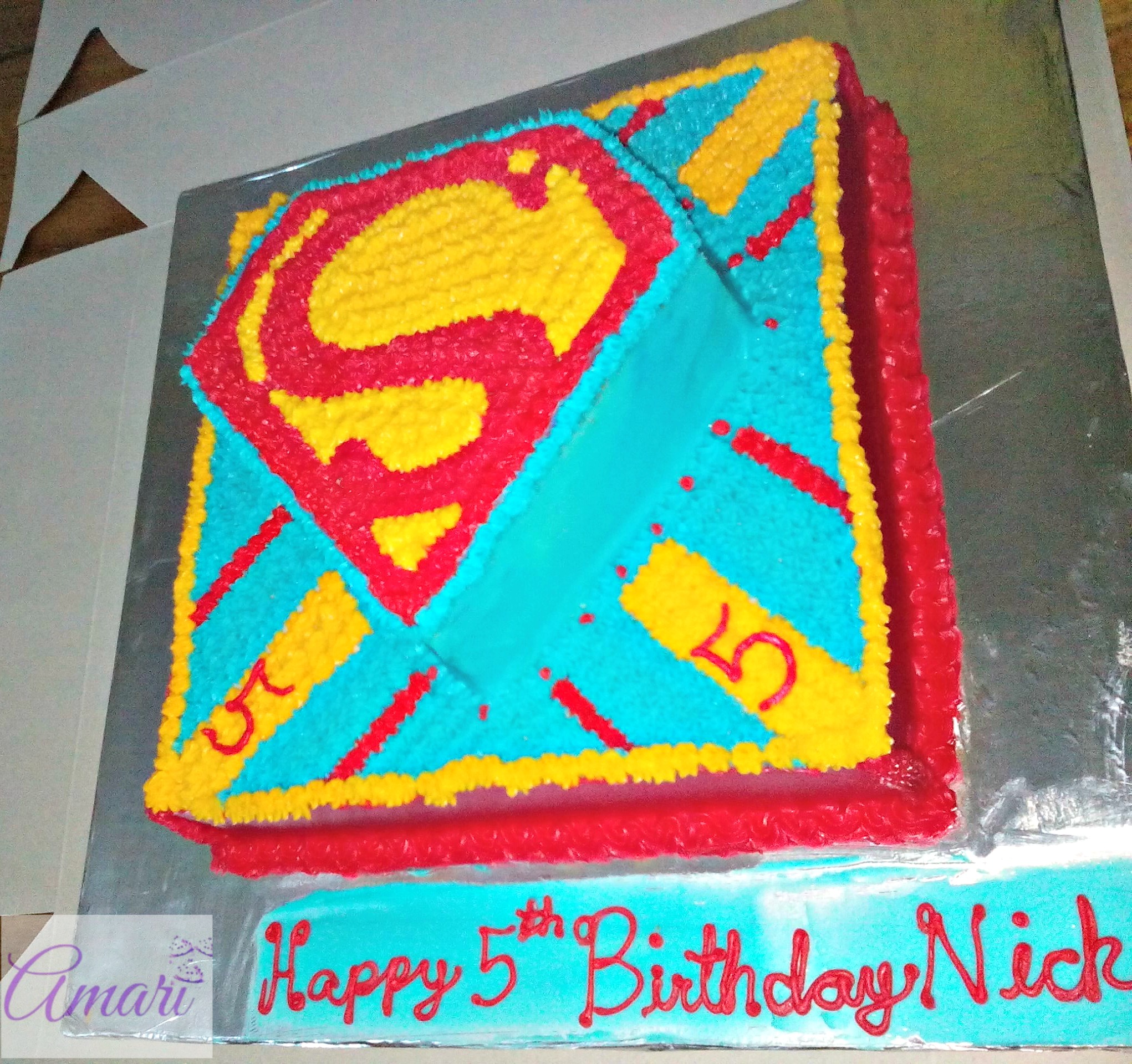 Superman-themed Buttercream Cake Tutorial – Baking with Amari | Online ...