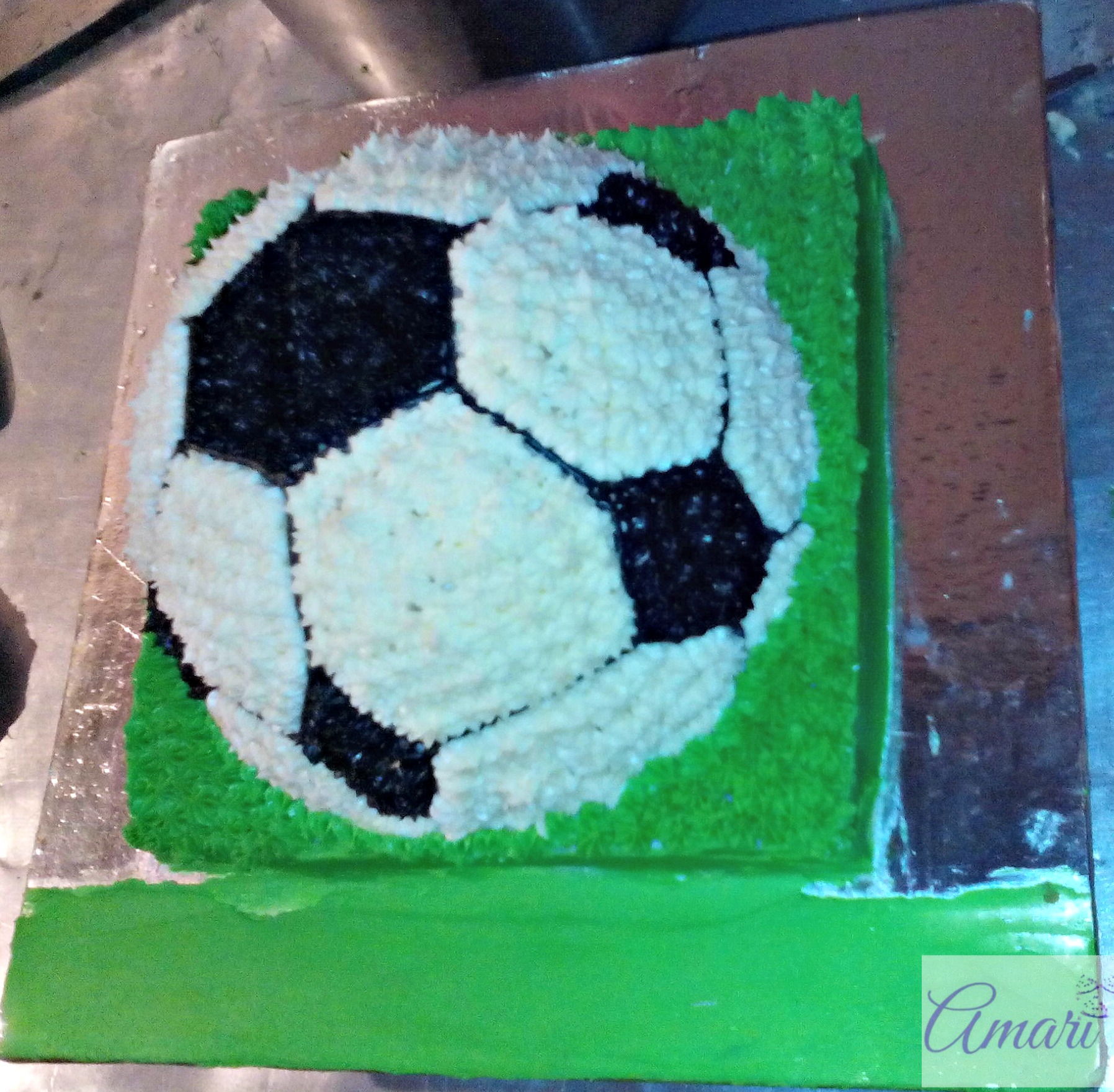 Soccer Ball Cake Picture Tutorial with Buttercream Frosting – Baking ...