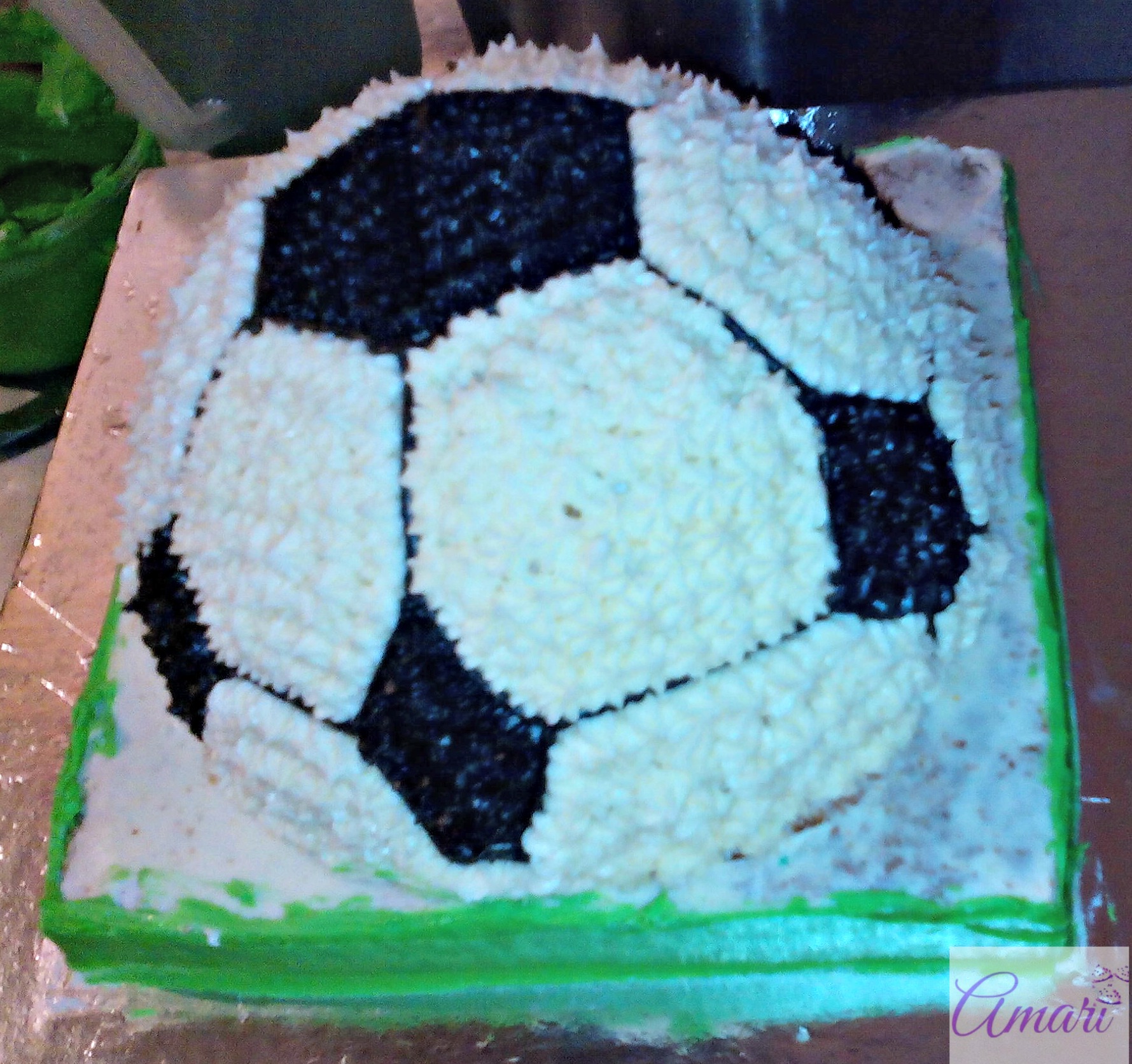 Soccer Ball Cake Picture Tutorial with Buttercream Frosting – Baking ...