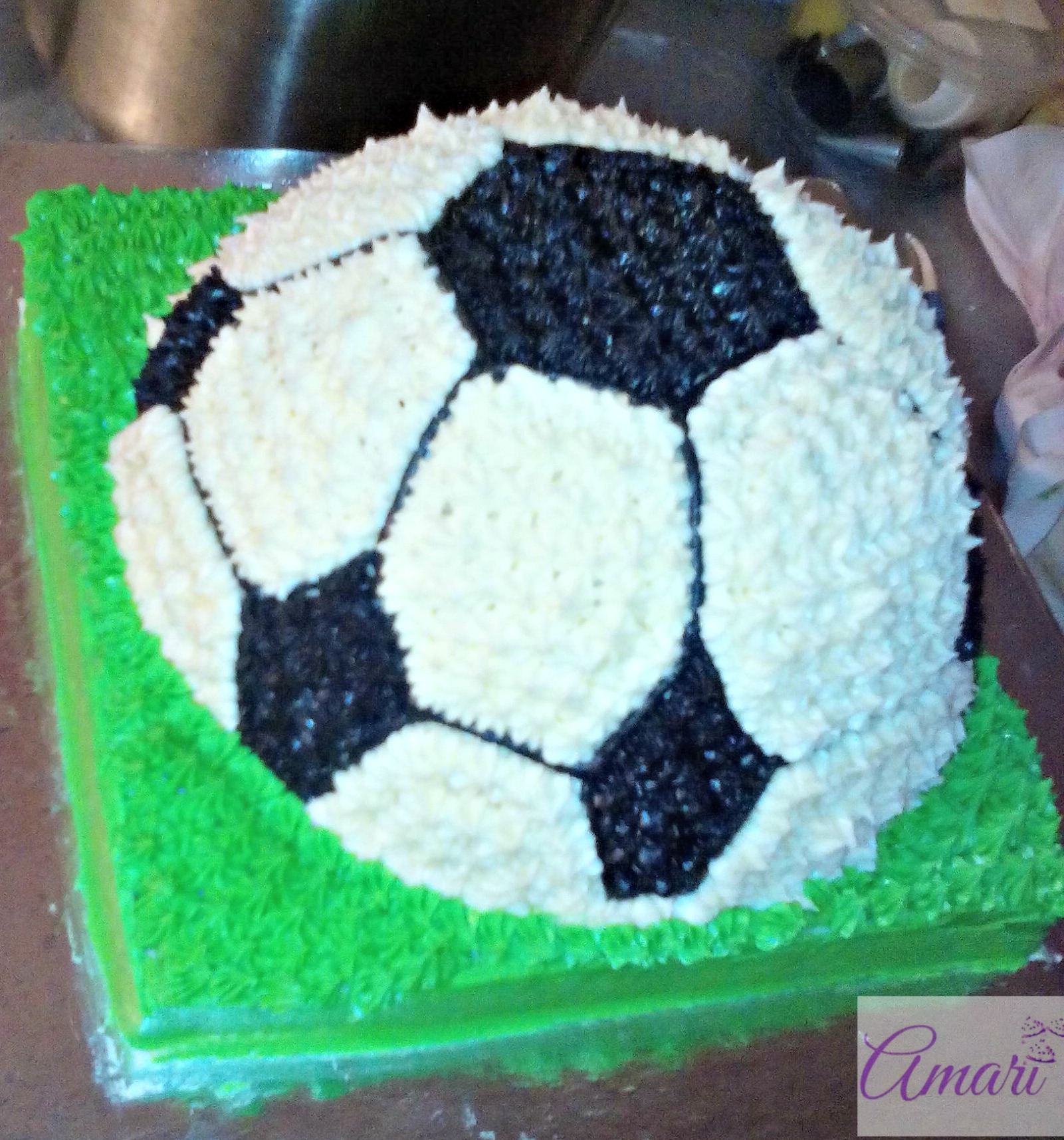 Soccer Ball Cake Picture Tutorial with Buttercream Frosting – Baking ...