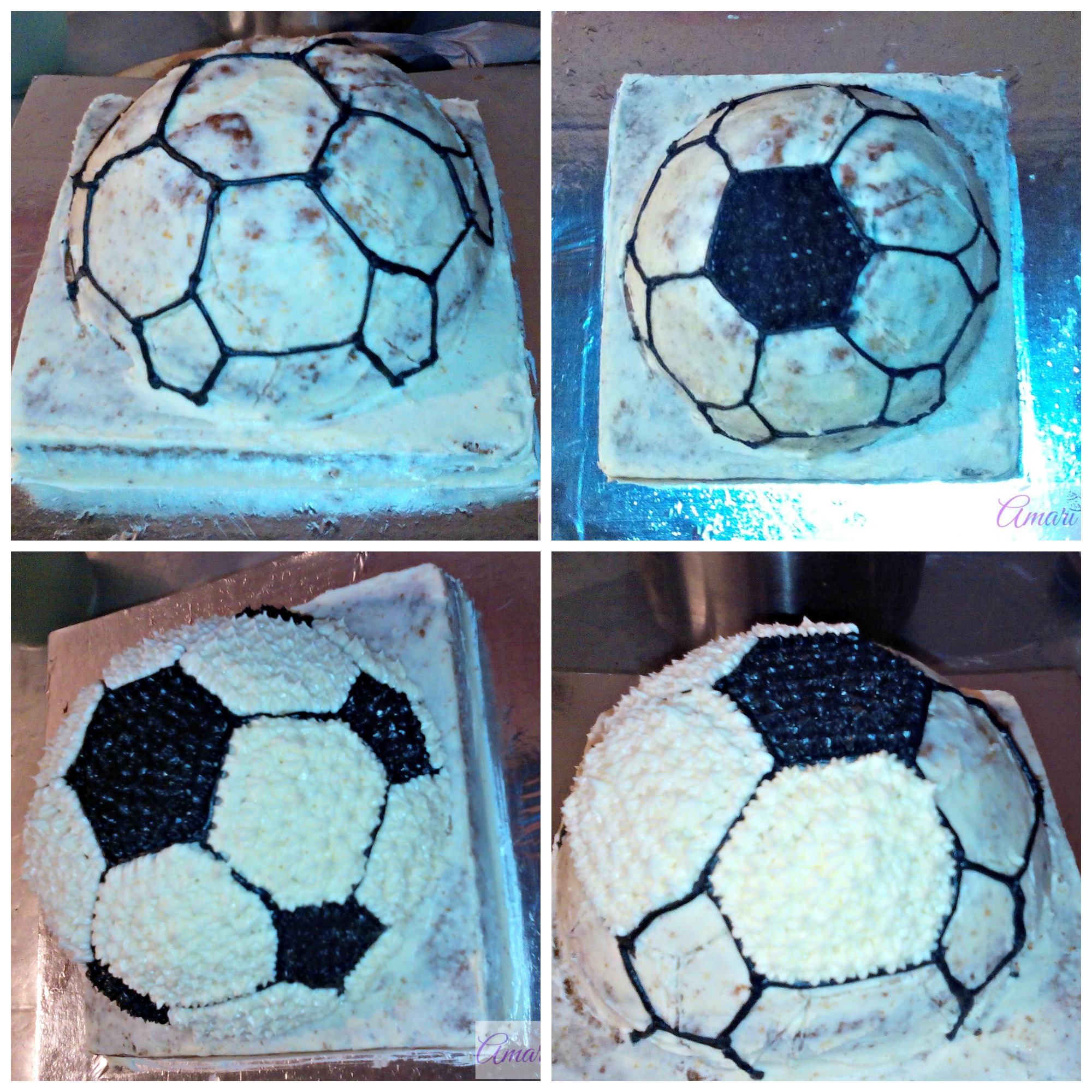 Soccer Ball Cake Picture Tutorial with Buttercream Frosting – Baking ...